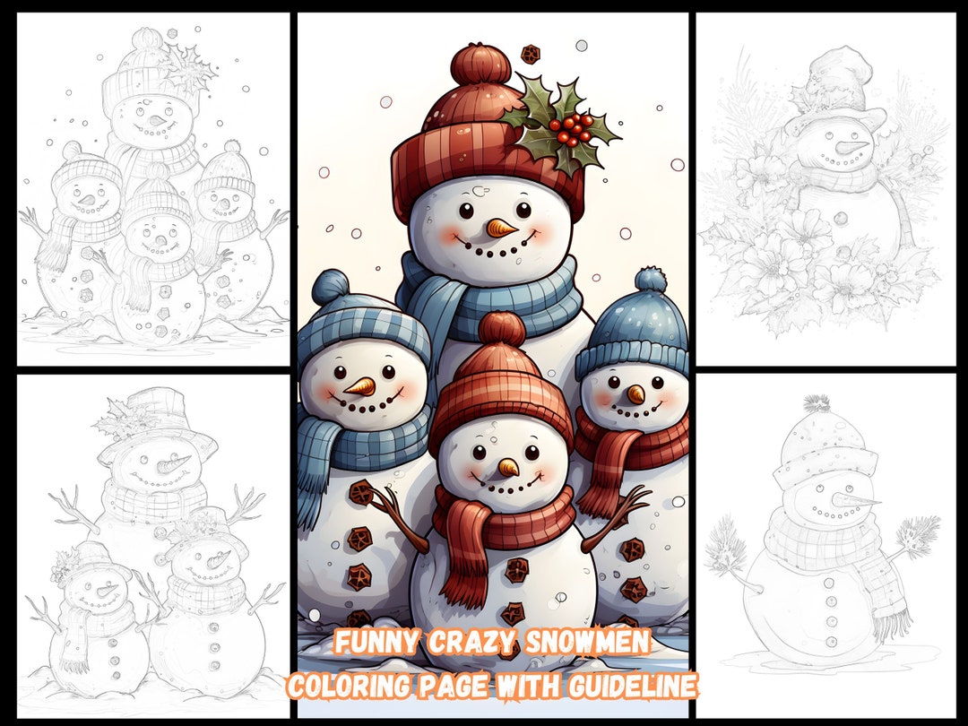 Funny Snowman Coloring Page | Winter Activity Printable PDF Download ...