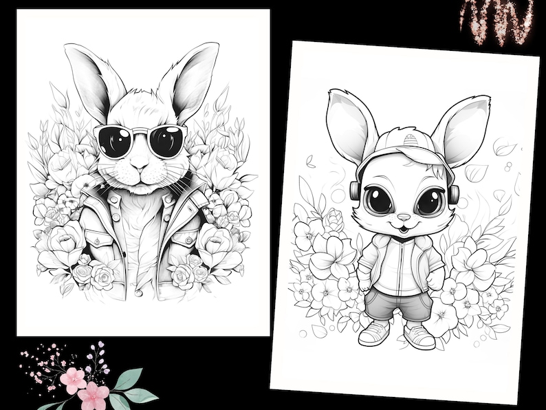 Delightful Bunny Coloring Pages Detailed Artistry for Adults & Teens ...