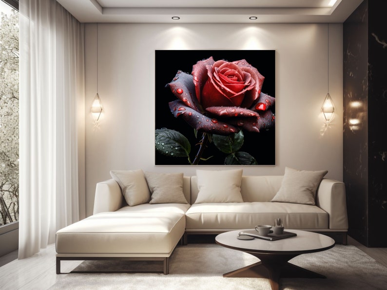 Red Rose Forever Red Rose Canvas Poster Prints Gift for Parents - Etsy