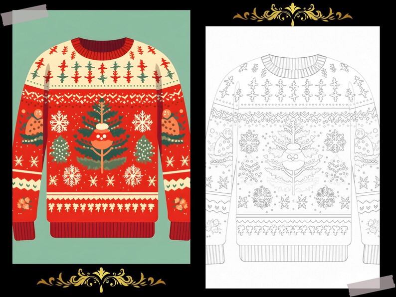 20 Cozy Christmas Jumper Coloring Pages: Festive Knitwear Design With ...
