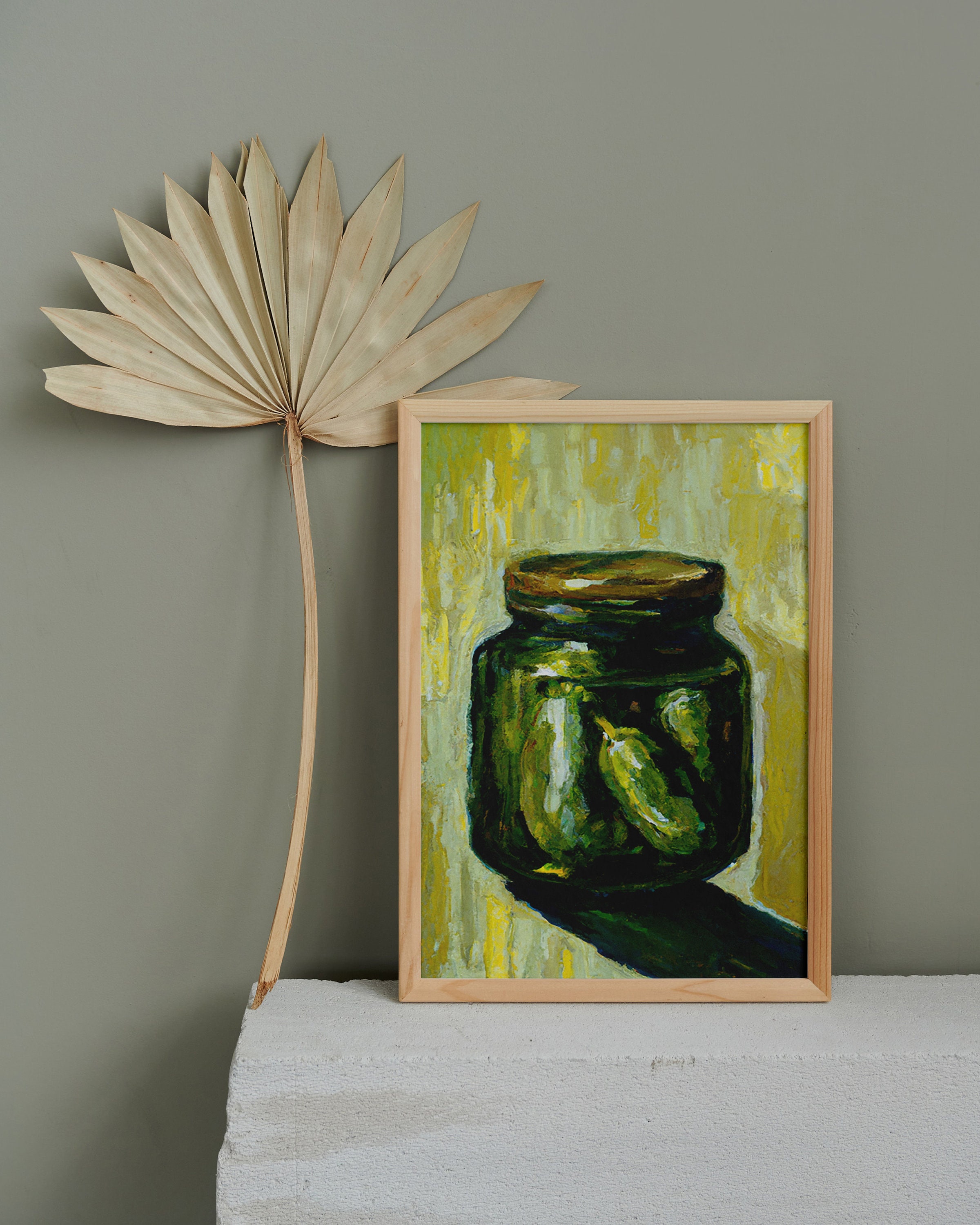 Pickle Jar Oil Painting Kitchen Art Food Art Cucumber - Etsy