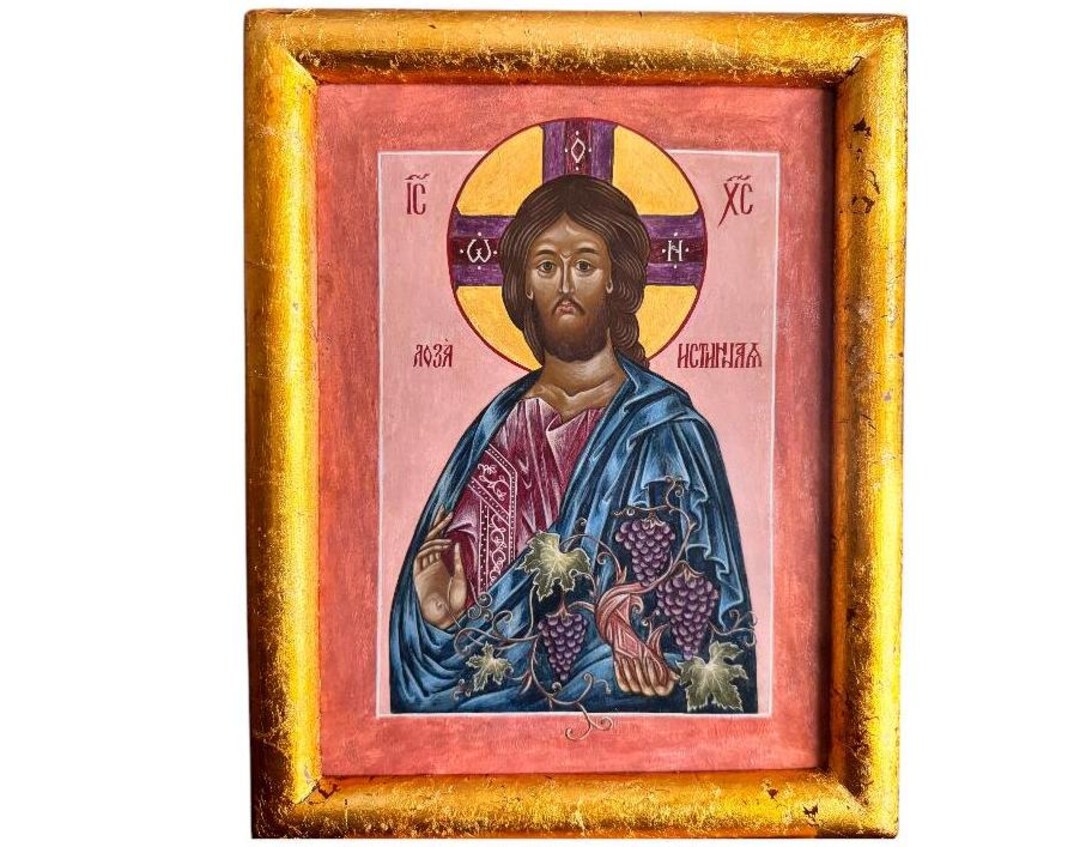 Jesus Icon grapevine. Jesus With a Vine. Orthodox Icon Jesus is the ...