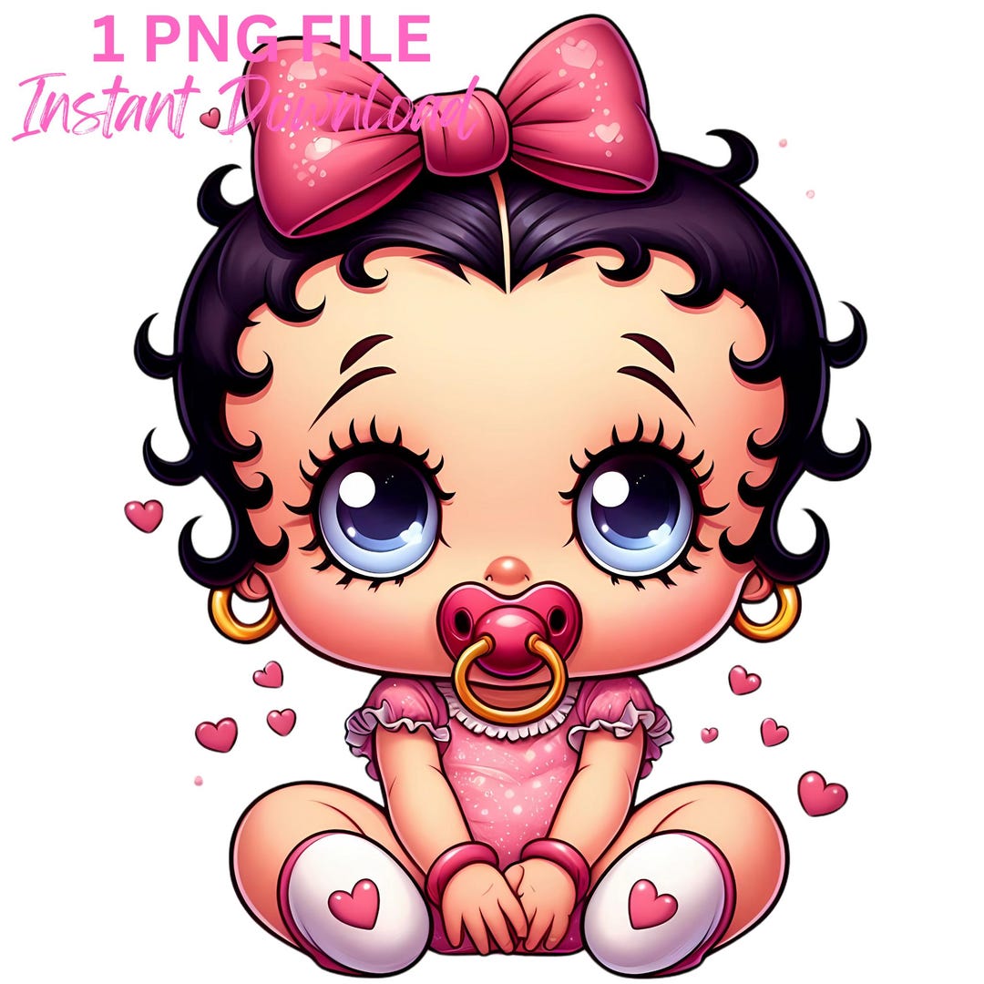 Betty Boop Inspired Baby Clipart | Cute Baby Girl With Pacifier ...