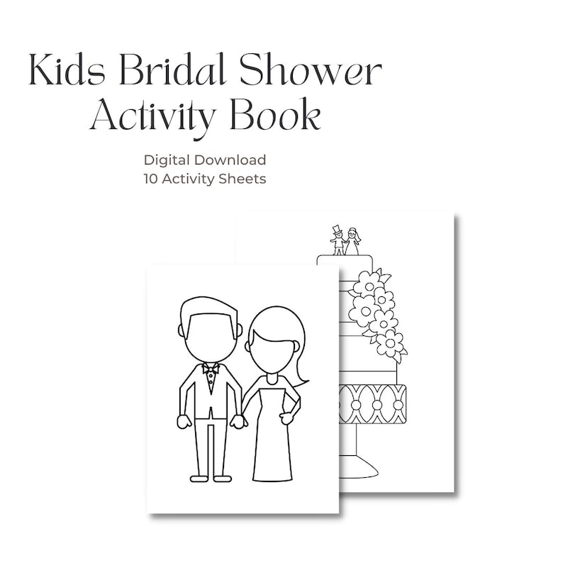 Bridal Shower Activity Book | Printable | Instant Download | Kids ...