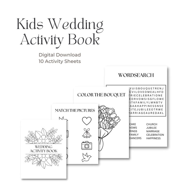 Wedding Coloring Book | Printable | Instant Download | Kids Coloring ...