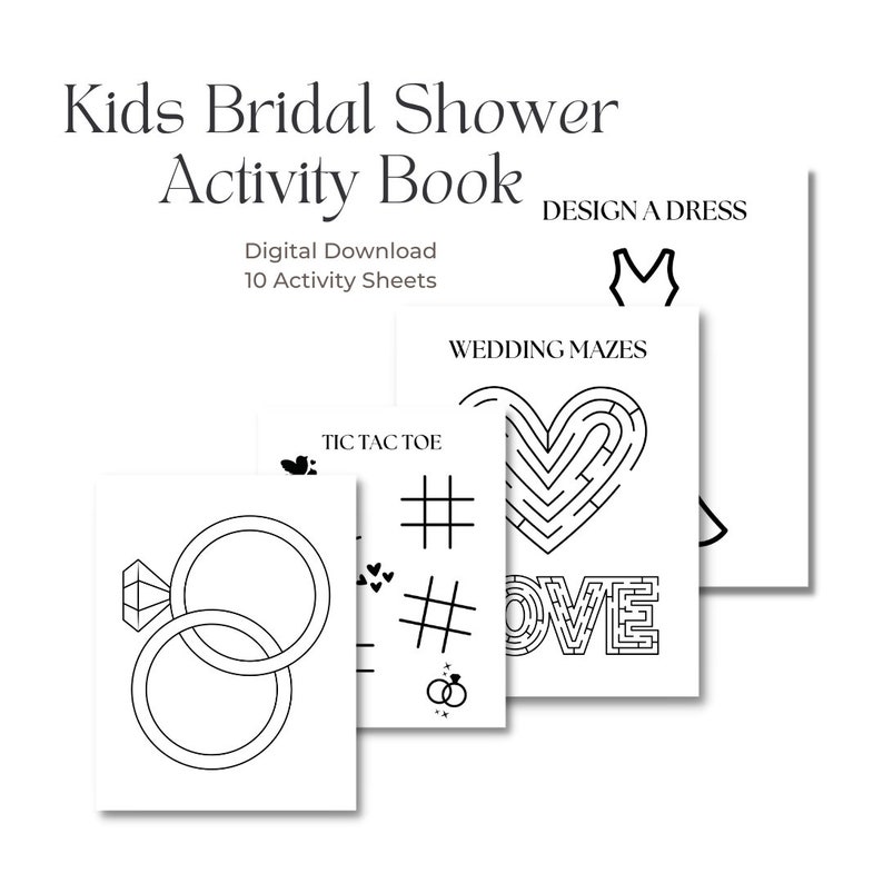 Bridal Shower Activity Book | Printable | Instant Download | Kids ...