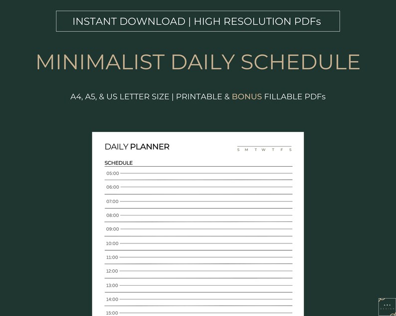 Daily Planner Printable Fillable Minimalist Planner Daily - Etsy
