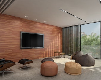 Natural Walnut Wood Wall Planks Panels Easy DIY With Self Stick or ...