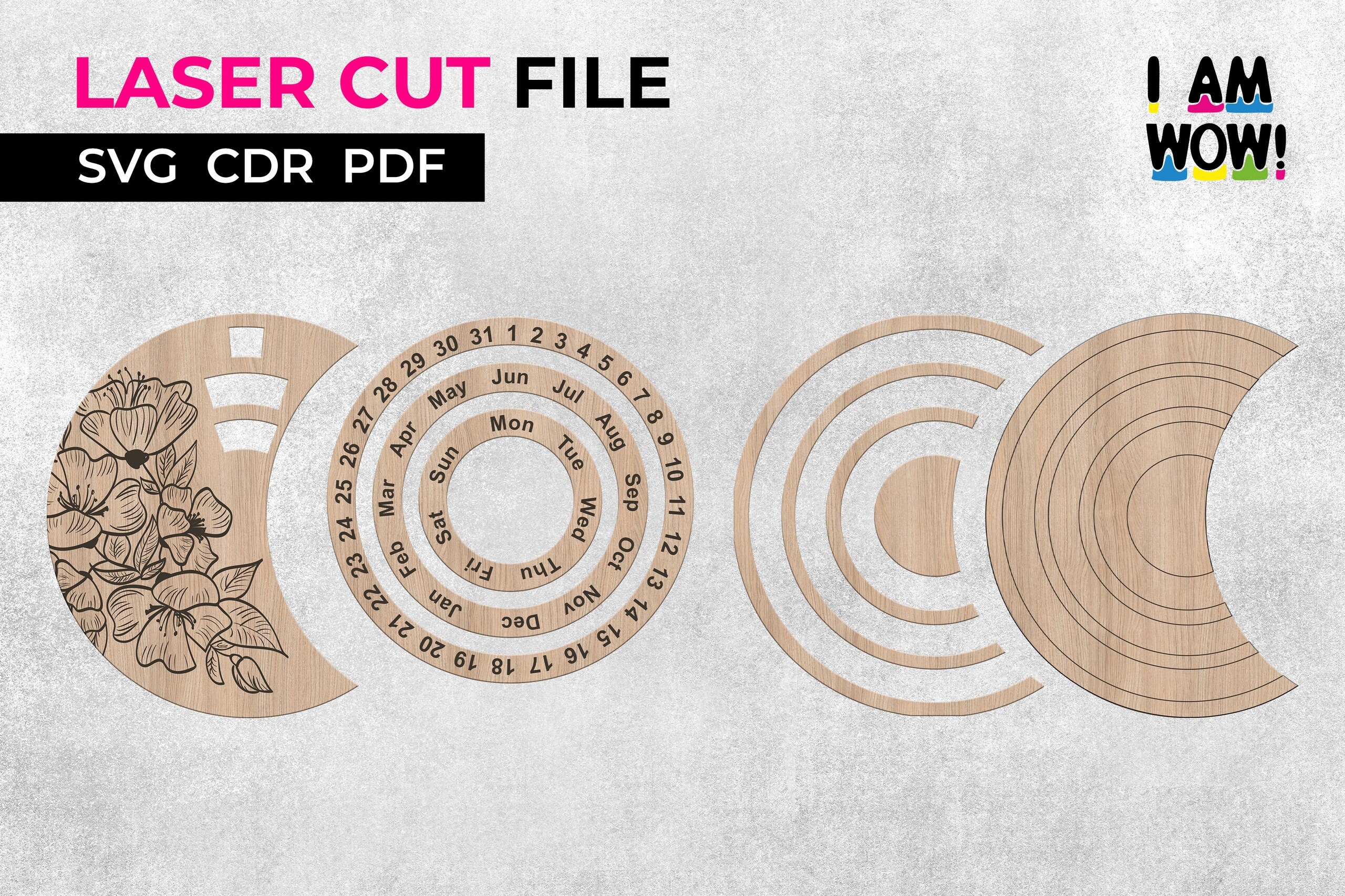 Calendar Laser Cut File, Perpetual Calendar Vector, CDR, PDF Cut SVG ...