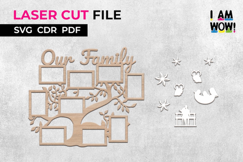 Laser Cut File Family Tree / Mother's Day Wall Decor, Family Art Wall ...