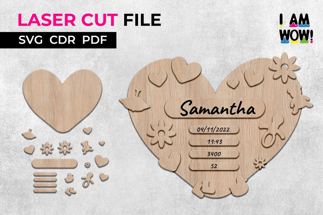 Baby Name Sign SVG. Laser Cut File for Glowforge Nursery Name - Etsy UK