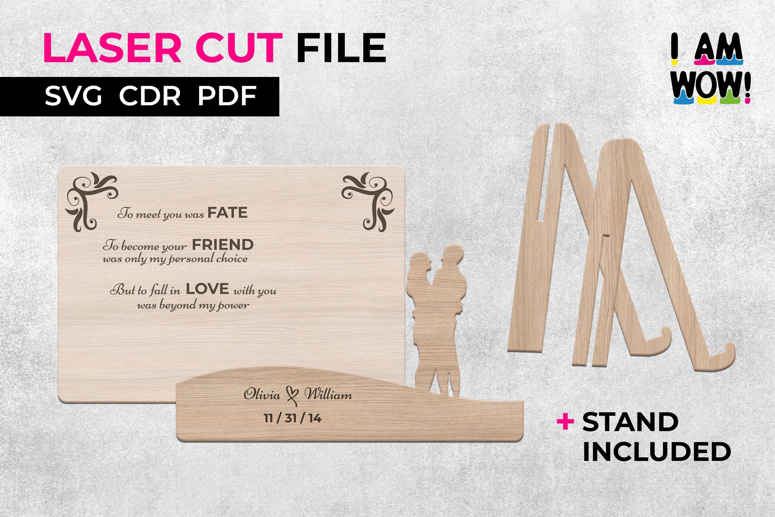 SVG Laser Cut File, Couple Line Art Couple Sign SVG, 3D Layered ...