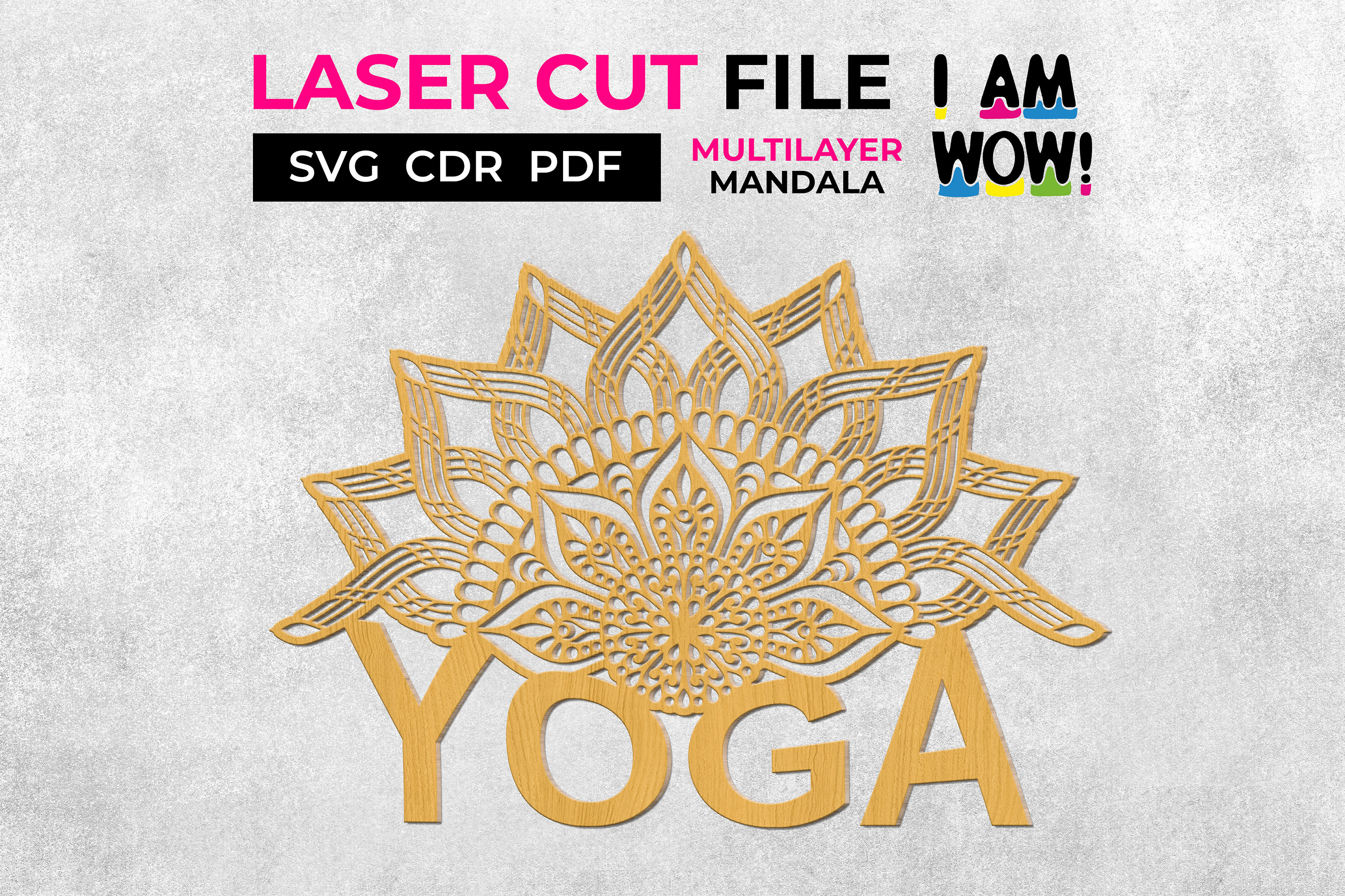 Yoga Laser Cut File Mandala 3d Laser Engraved and Namaste Laser Svg ...