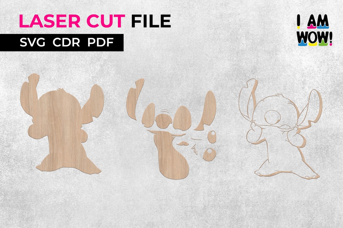 Stitch Laser Cut Files Bunny Layered Bundle, Multilayer Digital ...
