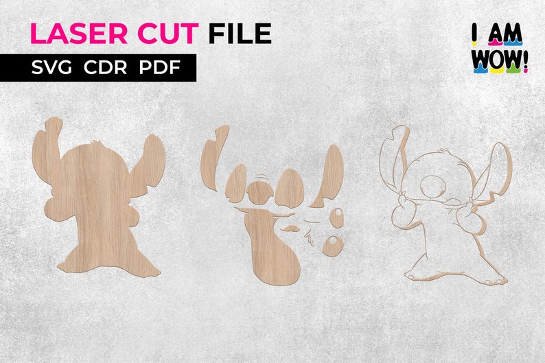 Stitch Laser Cut Files Bunny Layered Bundle, Multilayer Digital ...