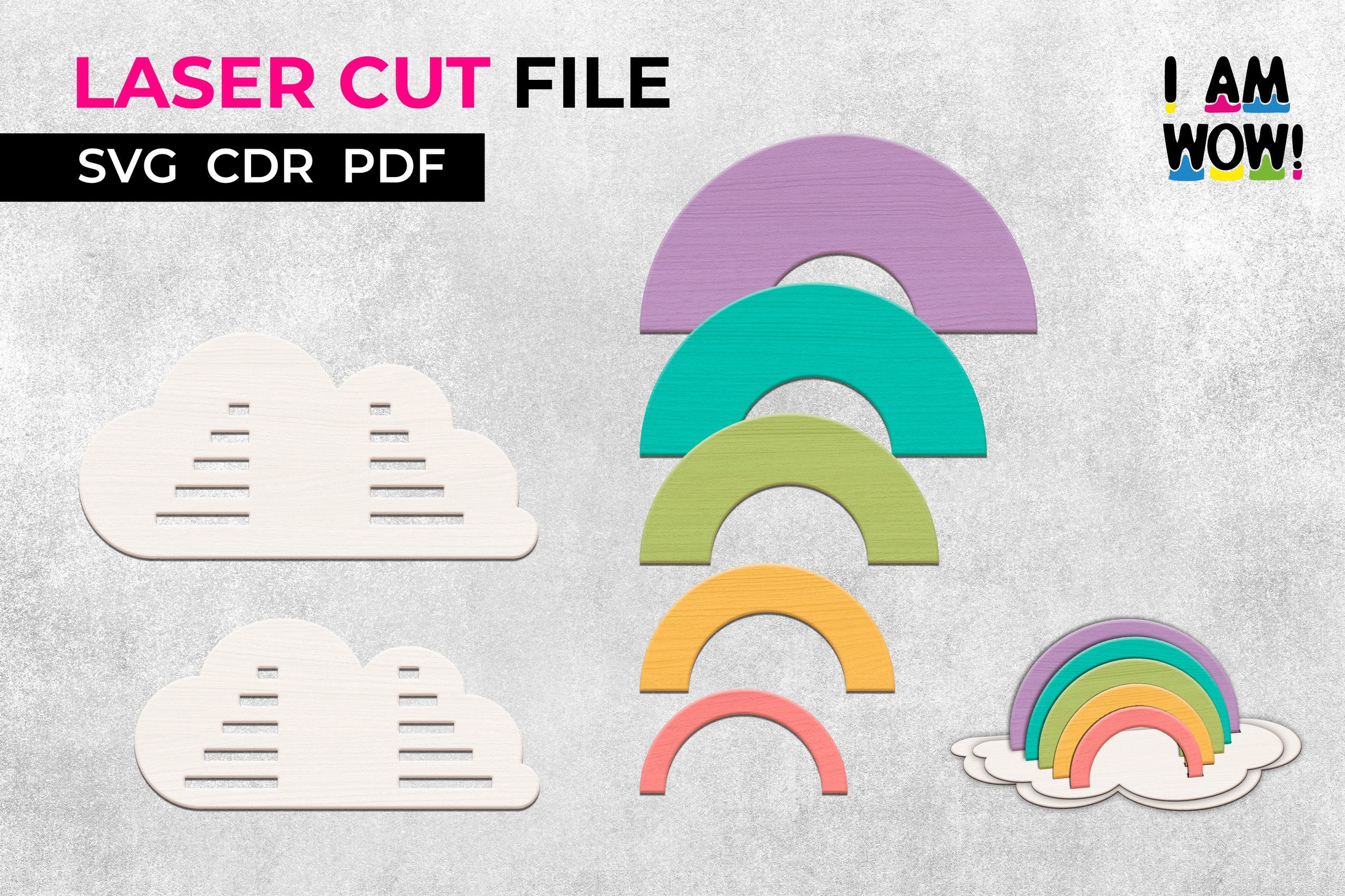 Coloring Puzzle, Rainbow. Cricut Cut Files, Silhouette. Layered Files ...