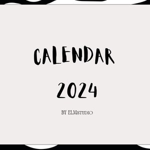 Calendar 2024 (black & White) - Etsy