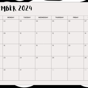 Calendar 2024 (black & White) - Etsy