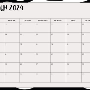 Calendar 2024 (black & White) - Etsy
