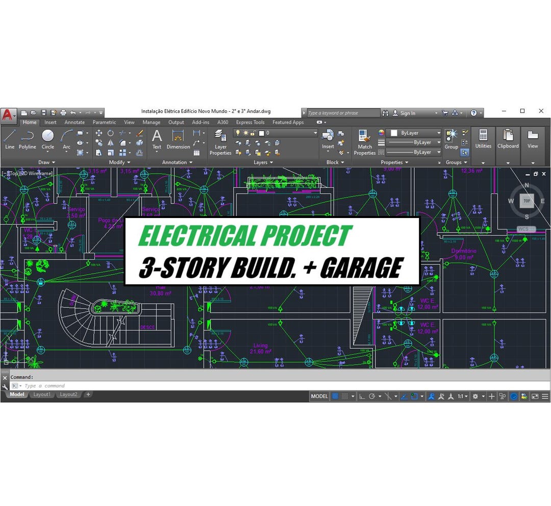 Autocad Electrical Project 3-story Building + Underground Garage - Etsy UK