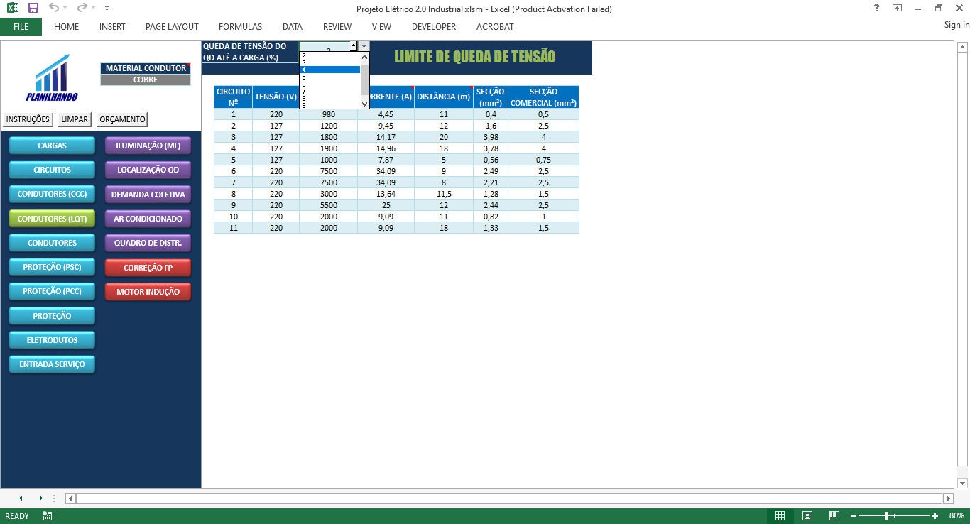 Electrical Projects Excel Sheet Civil and Industrial Projects Automatic ...