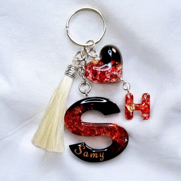 Personalized Initial Resin Keychain - Etsy Personalized Initial Resin Keychain - Etsy