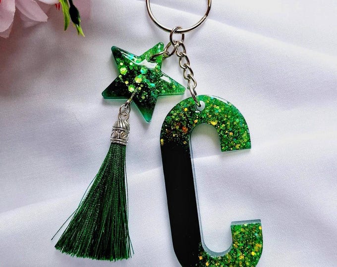 Custom Initial Keychain Marble Letter Keychain Resin Letter Keychain - Etsy