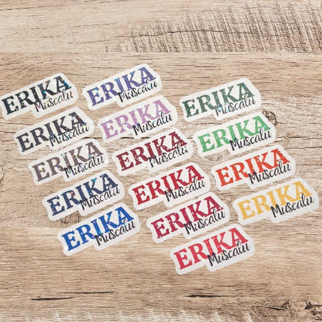 15 Name Stickers, Personalized Vinyl Sticker, Custom Name Label ...