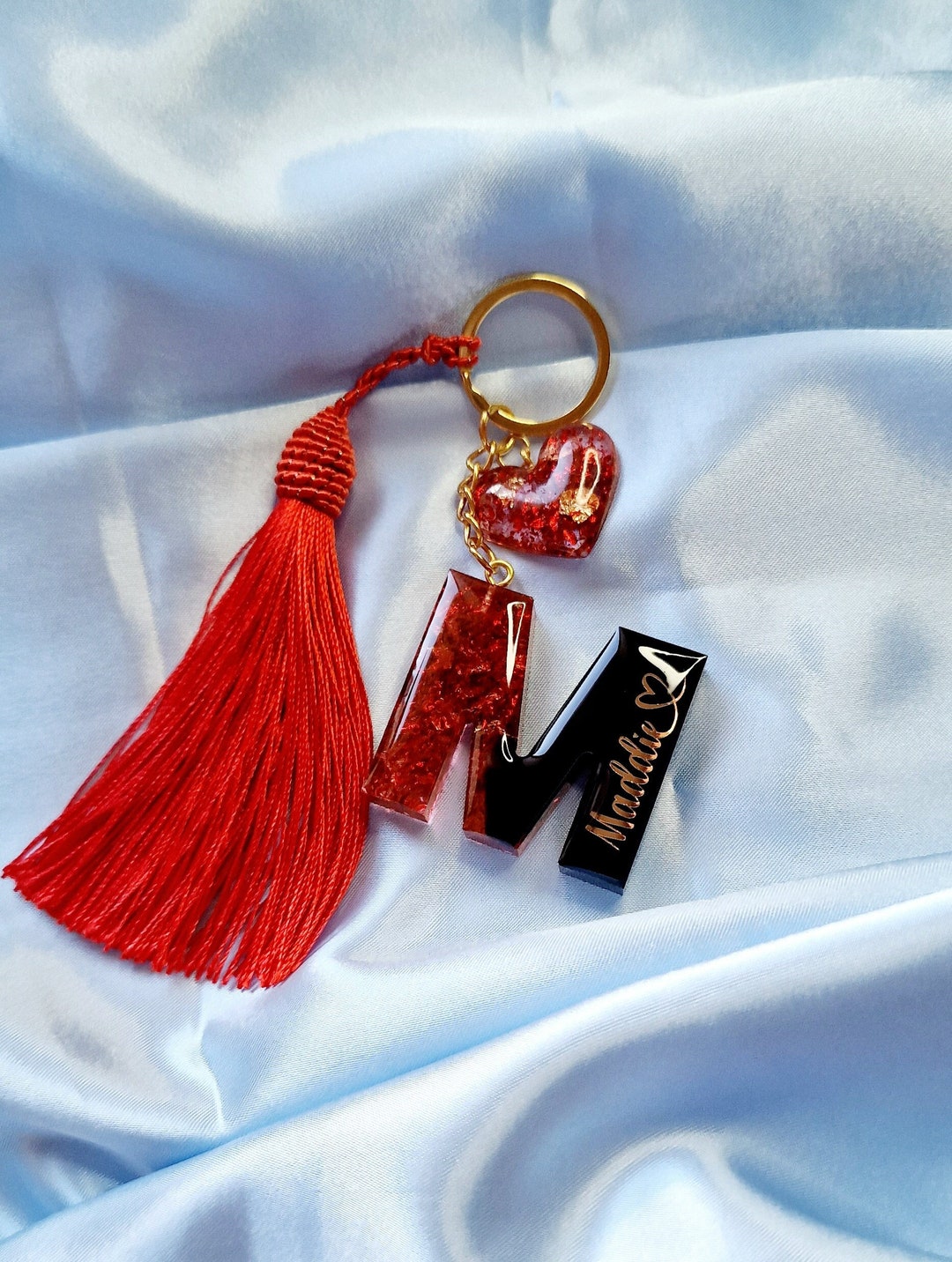 Resin Letter Keychains, Personalized Initial Keychain, Custom Alphabet ...