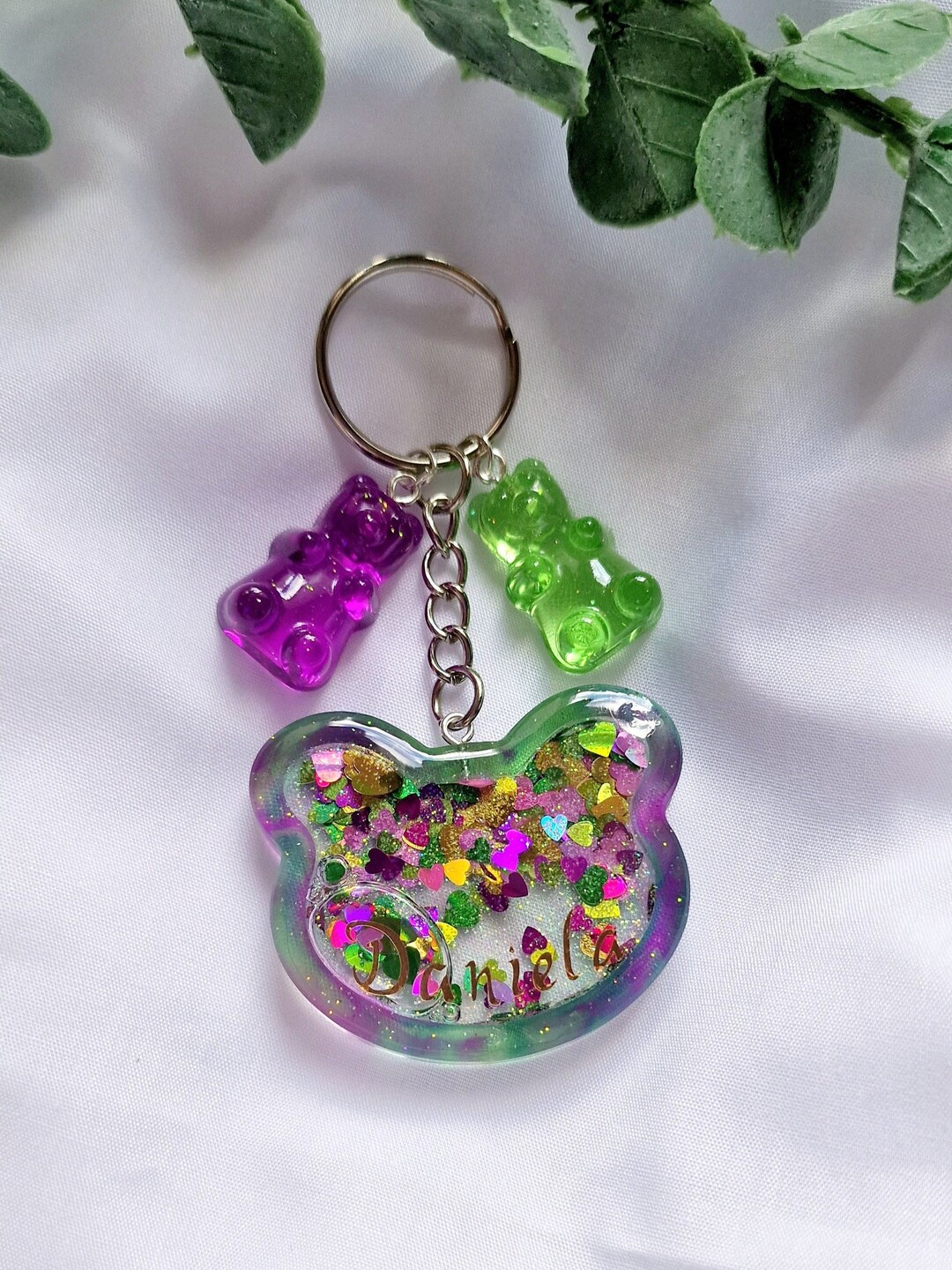 Handmade Glitter Shaker Keychain, Customizable Kids' Toy, Personalized ...