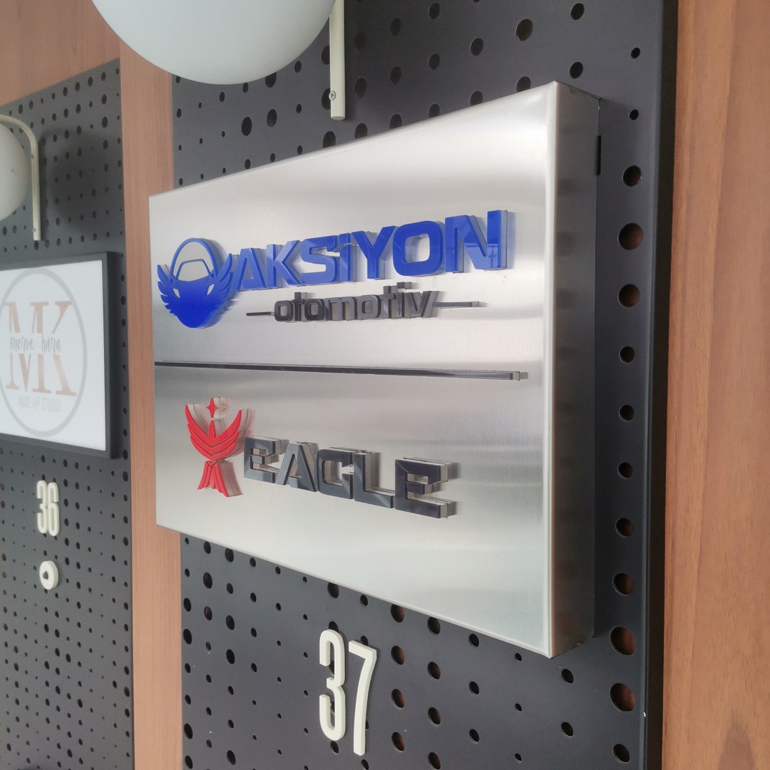 Custom Metal Logo Sign , Backlit Sign, 3D Logo Design, Business Letter ...