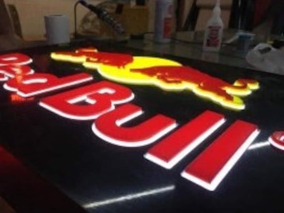 Red Bull Logo Laser Cut Sign 3D Red Bull Sign Wall Decor - Etsy