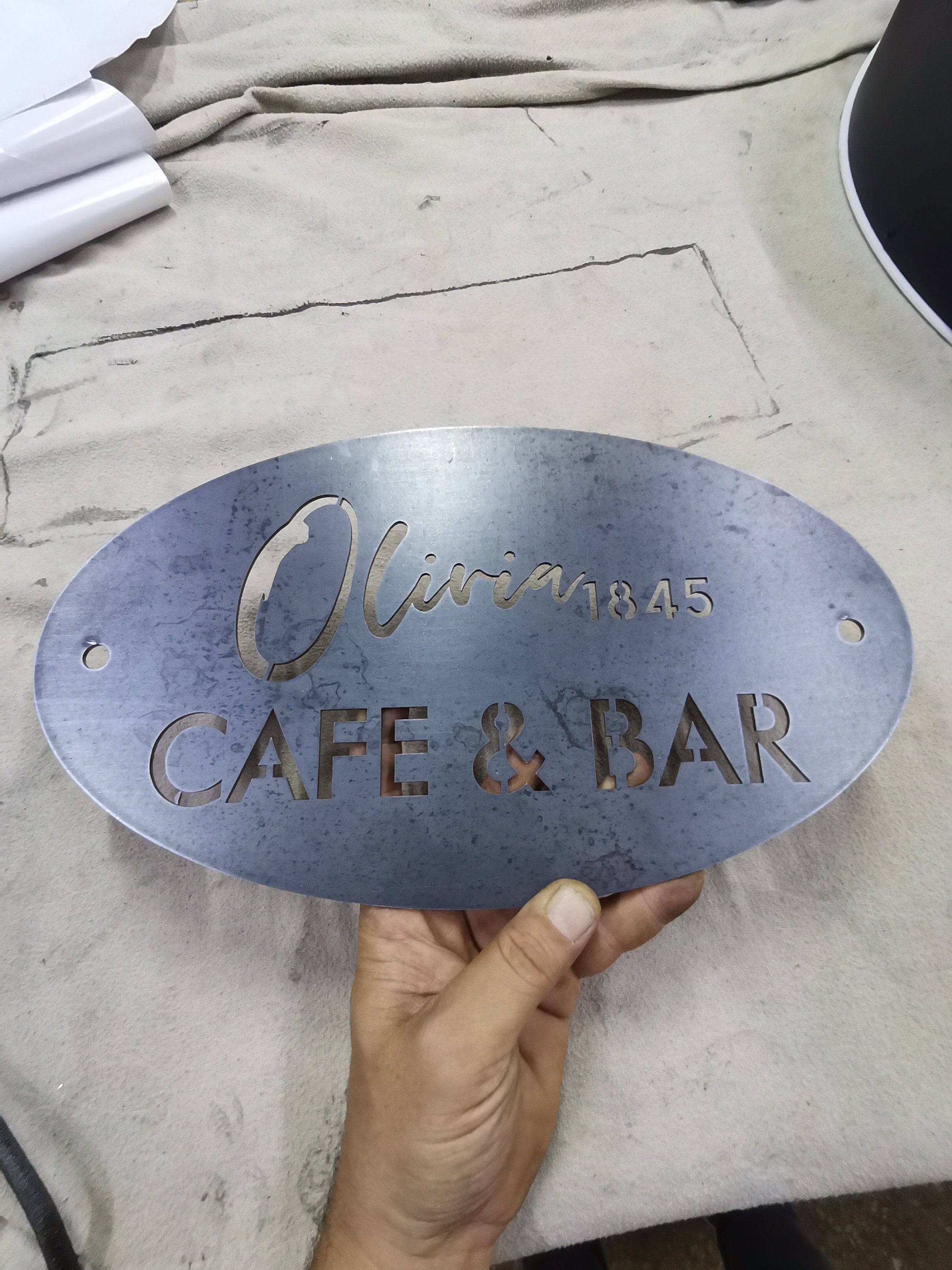 Custom Metal Laser Cut, Door Sign, Cafe Sign, Bar Sign, Business Letter ...