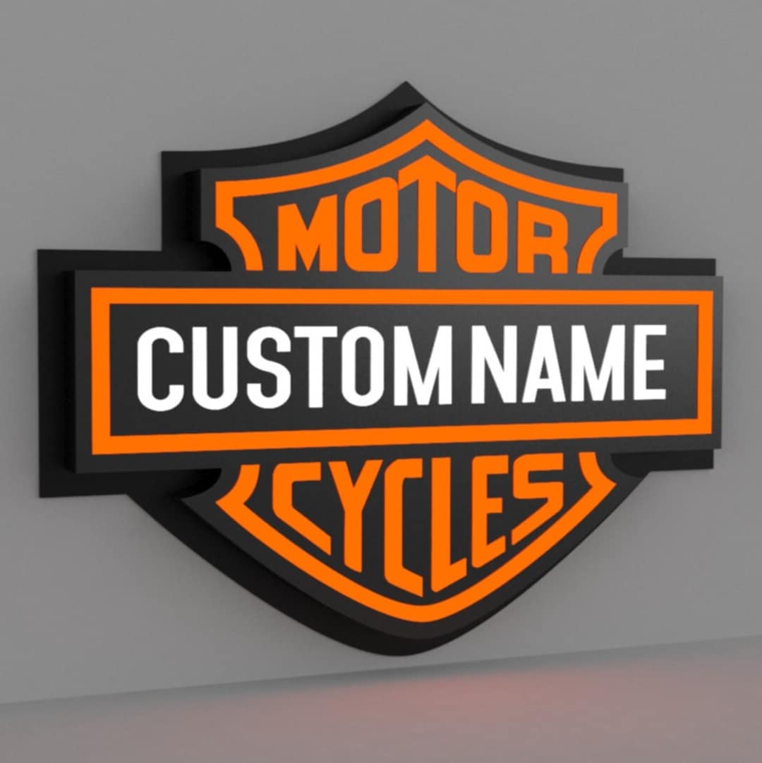Harley Davidson Logo, Motor Garage Sign, Man Cave, Harley Davidson ...