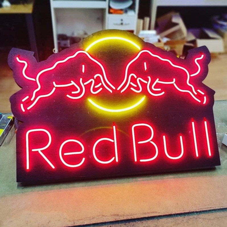Red Bull Led Neon Logo Red Bull Led Light Red Bull Logo Sign Custom Led ...