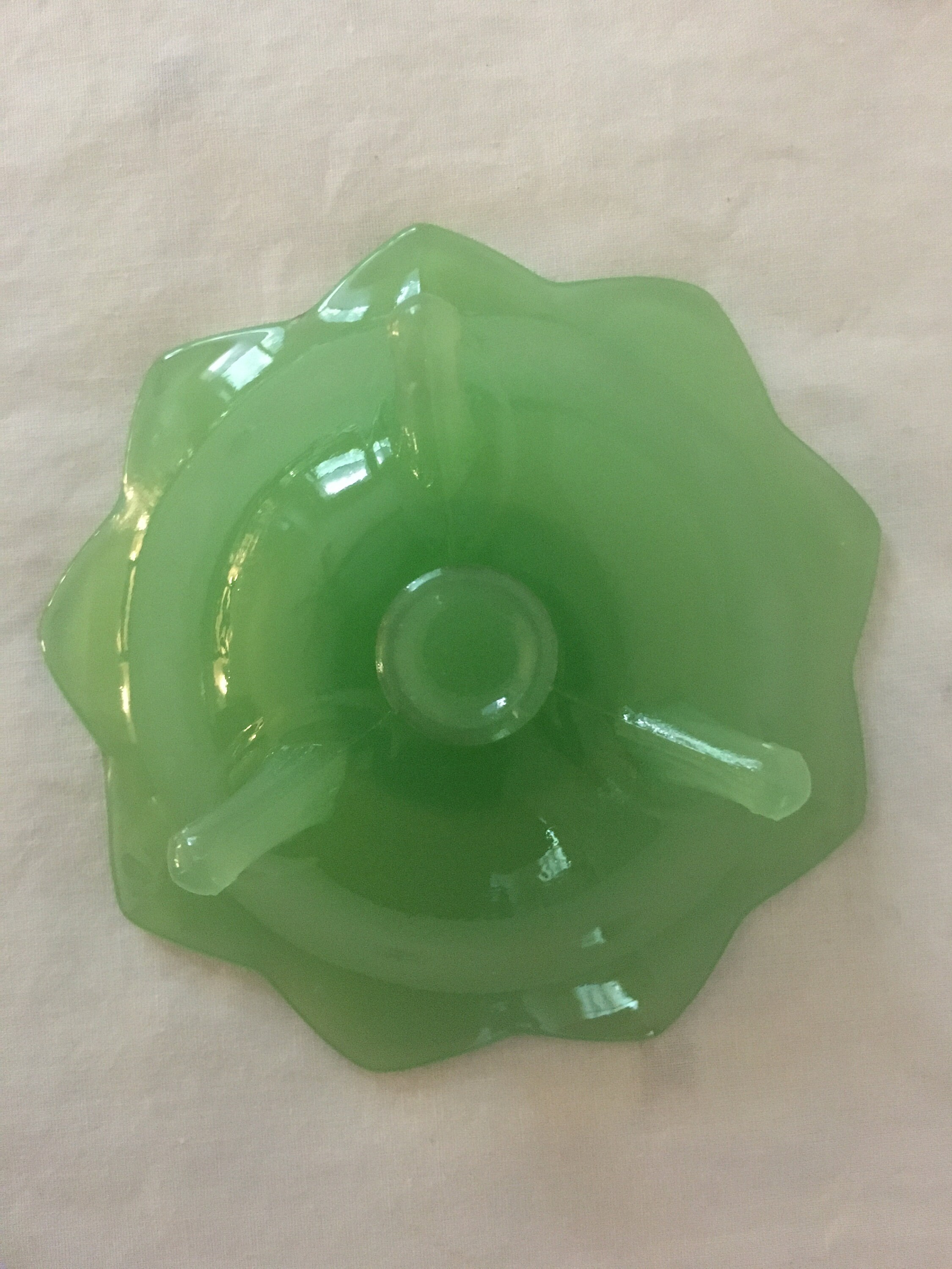 Fenton Glass Jadeite Lotus Shape Candleholder. Three Footed. - Etsy