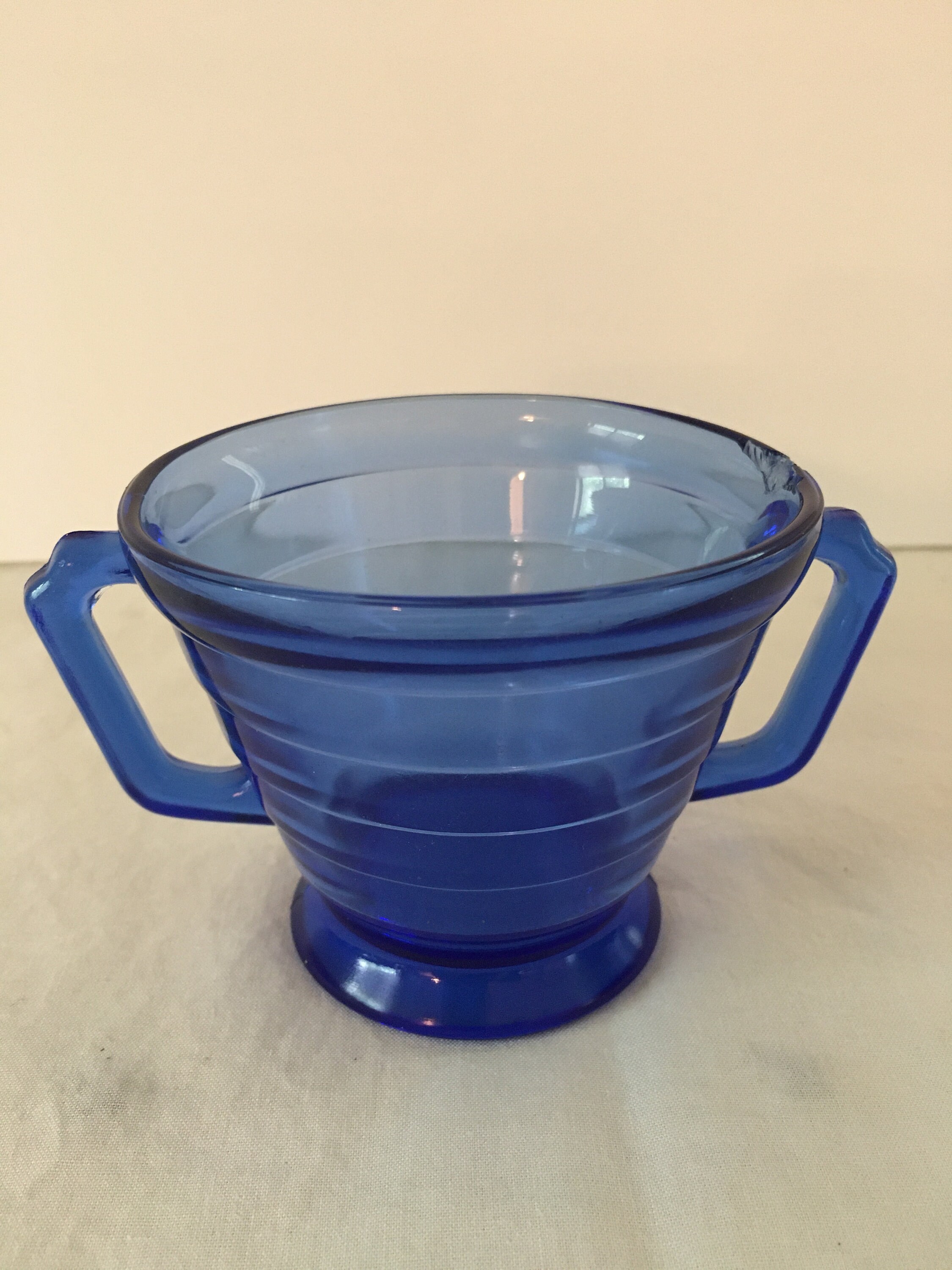 Cobalt Blue Depression Glass Sugar and Creamer. Moderntone Pattern - Etsy