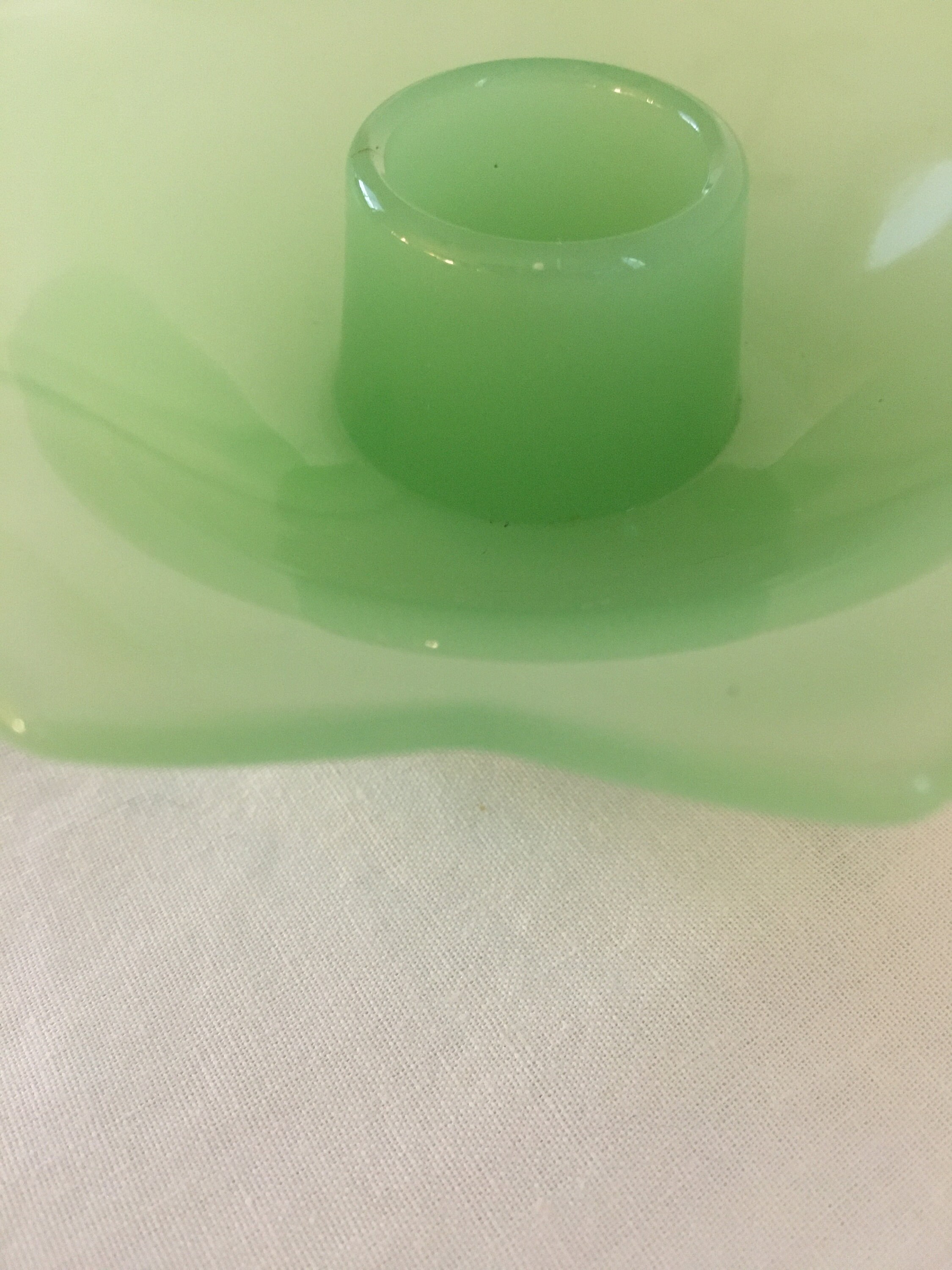 Fenton Glass Jadeite Lotus Shape Candleholder. Three Footed. - Etsy