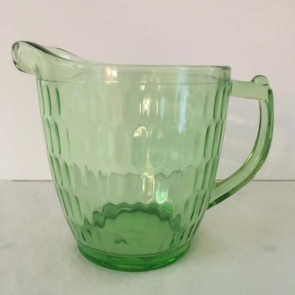 Green Glass Pitcher - Etsy