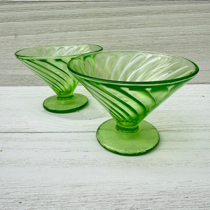 Footed Glass Dessert Dishes - Etsy
