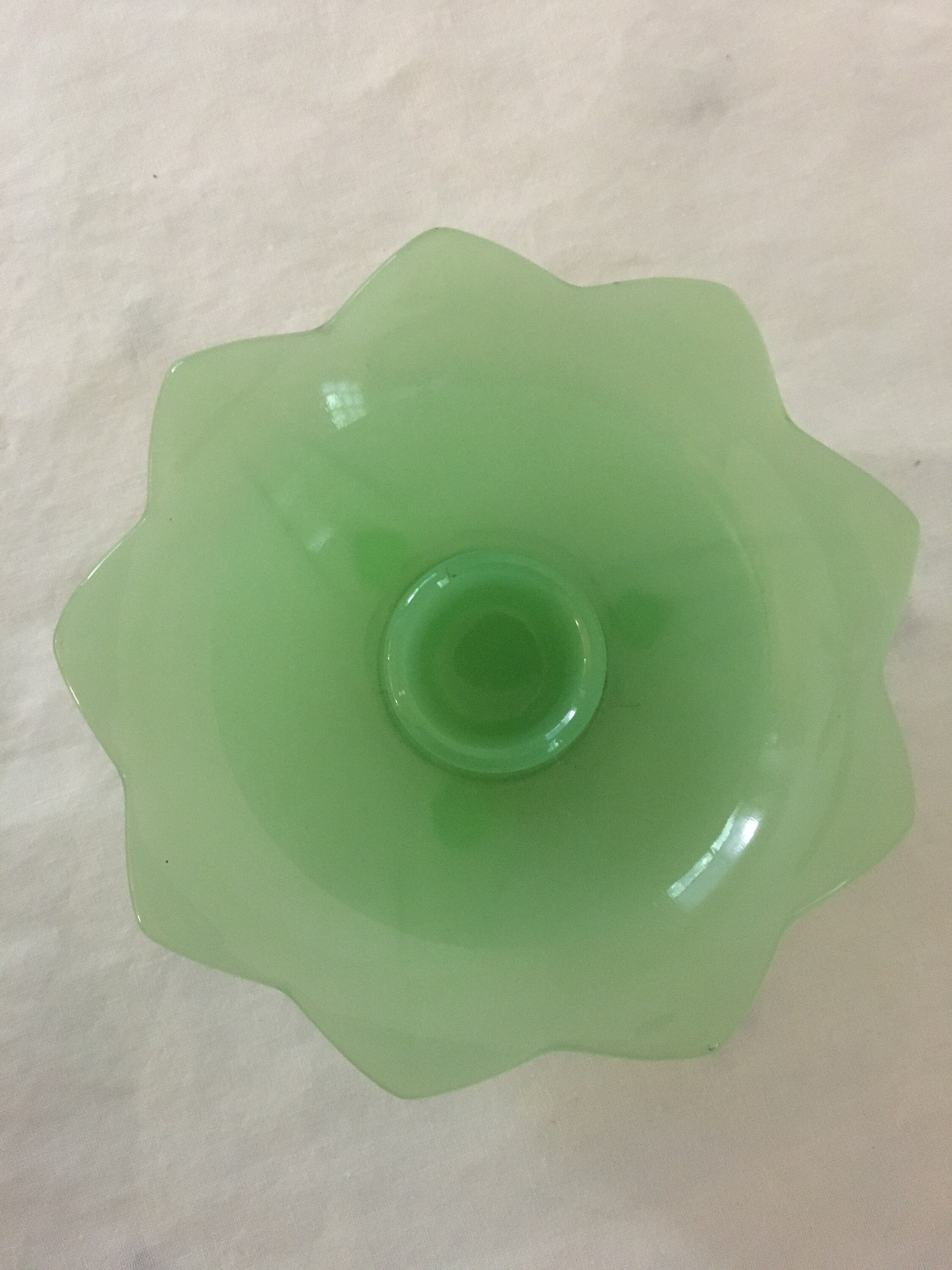 Fenton Glass Jadeite Lotus Shape Candleholder. Three Footed. - Etsy