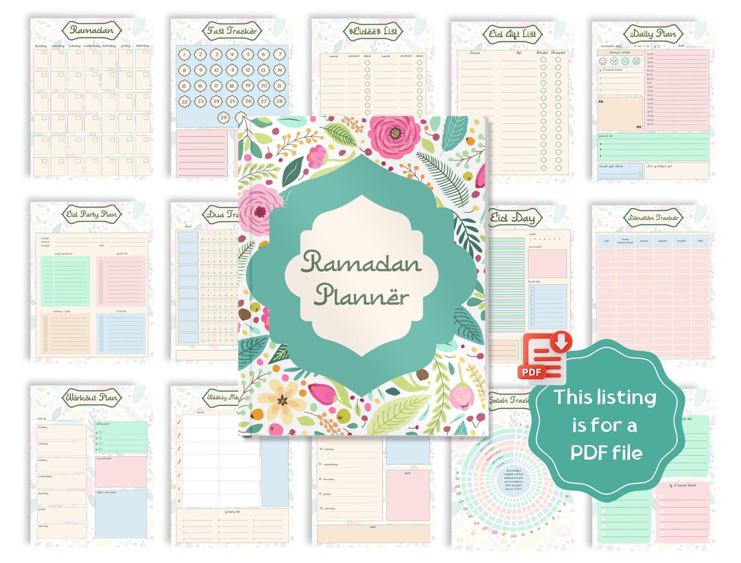 Printable Ramadan Planner | 21-page Ramadan Journal, Ibadah, Habit ...