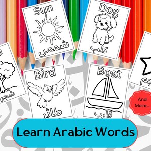 English and Arabic Coloring Pages for Kids Fun & Educational Activity ...