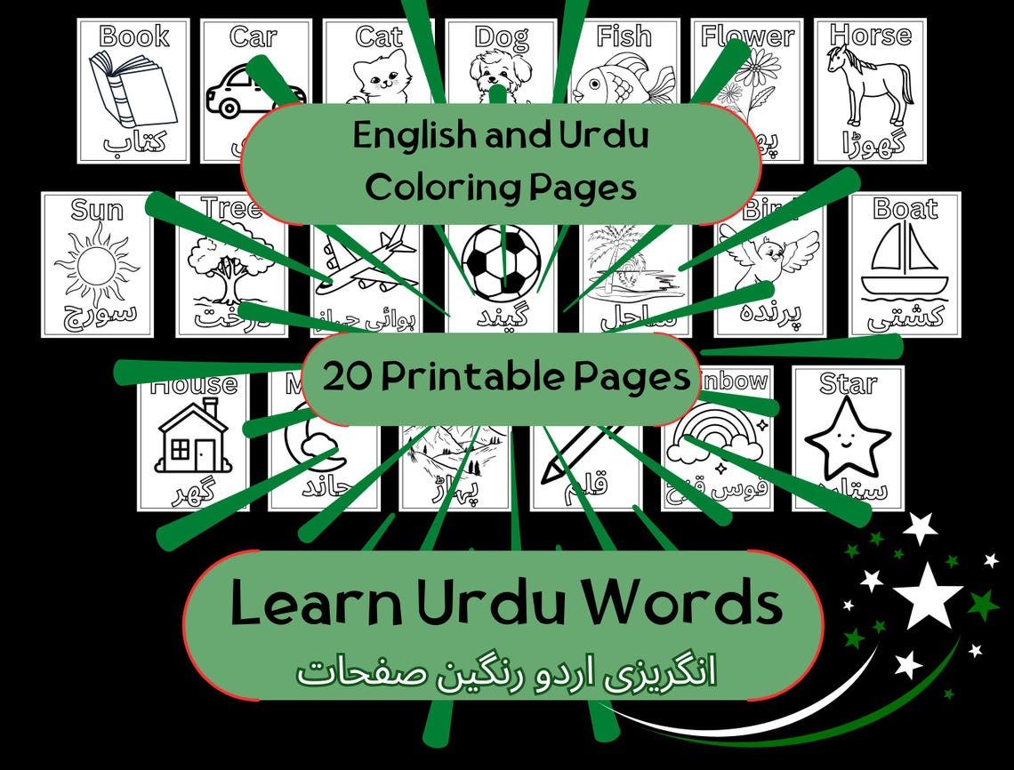 Printable English and Urdu Coloring Pages for Kids Fun & Educational ...