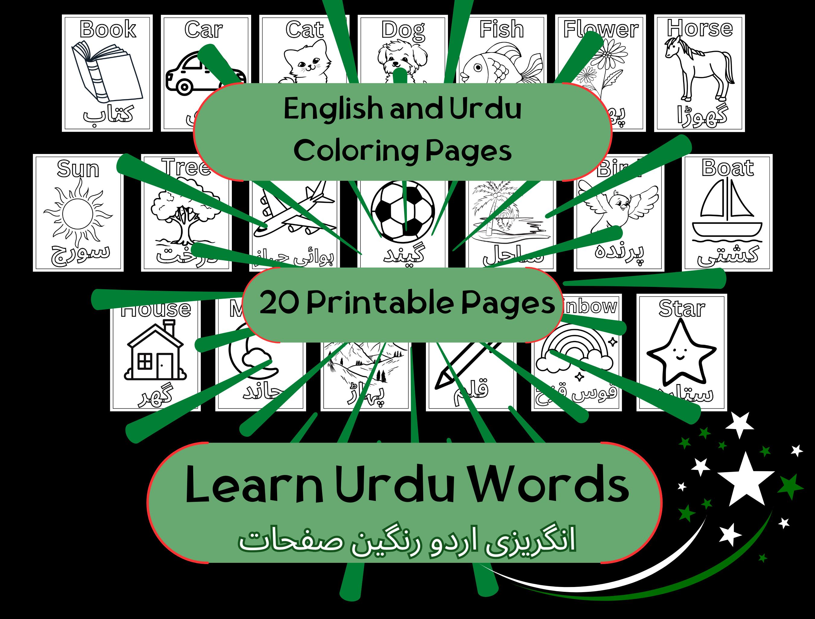 Printable English and Urdu Coloring Pages for Kids | Fun & Educational ...