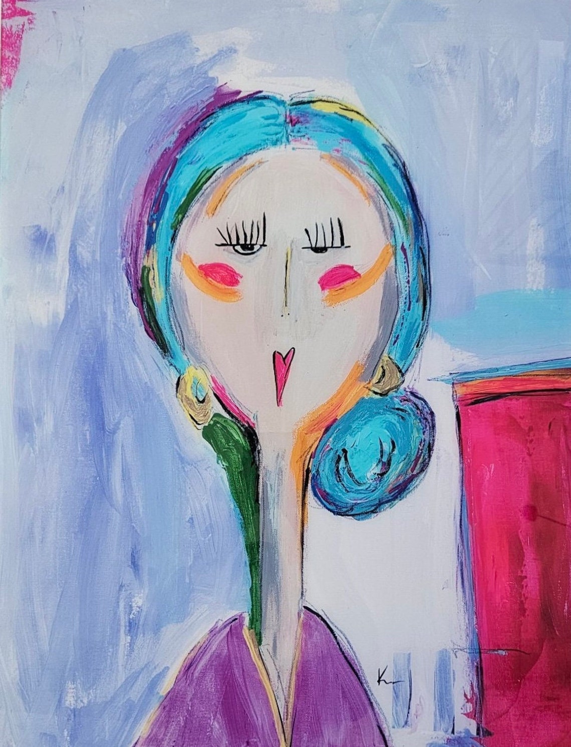 Abstract Lady Portrait | Abstract Face Painting | Acrylic Plexi Wall ...