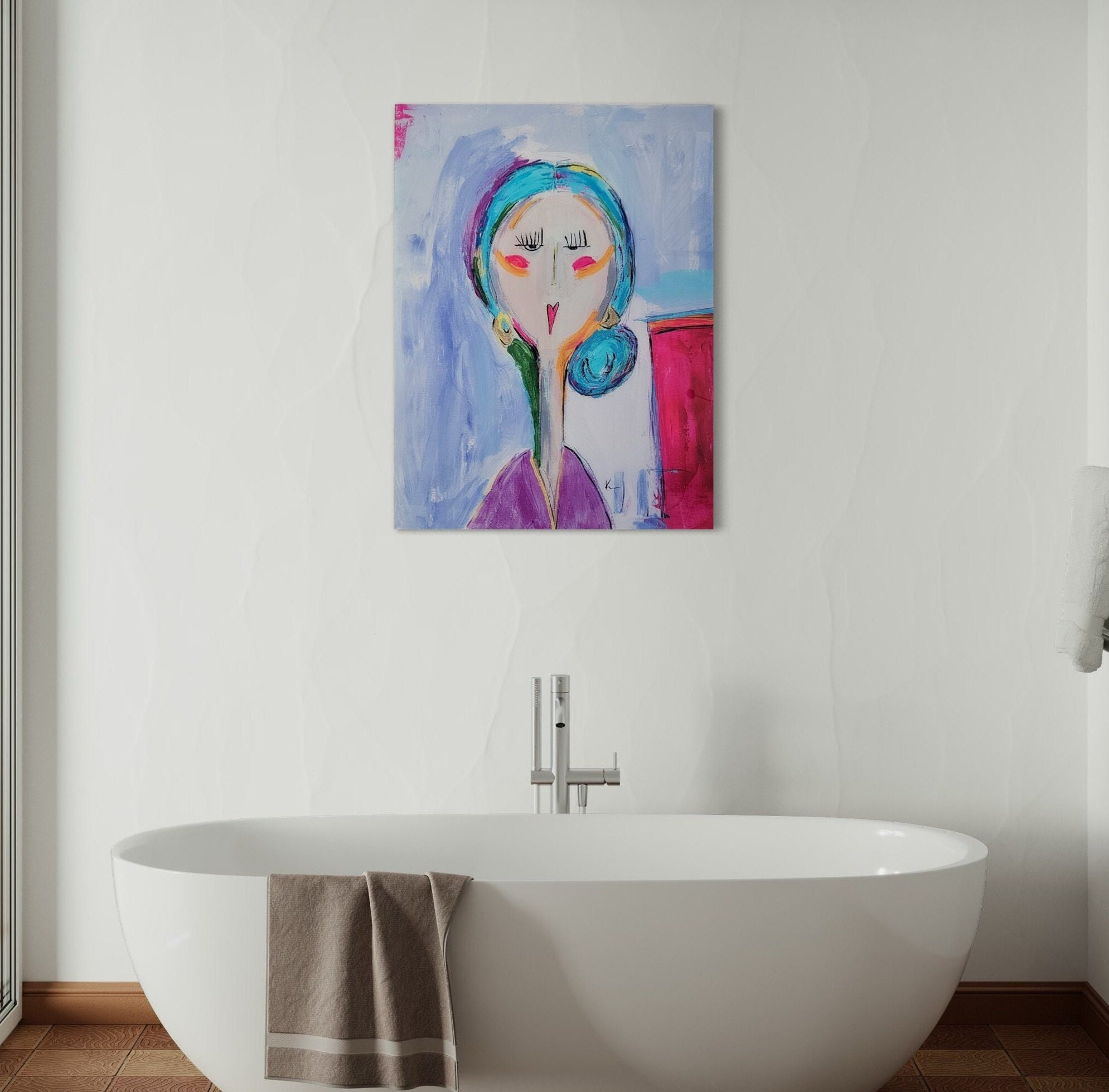 Abstract Lady Portrait | Abstract Face Painting | Acrylic Plexi Wall ...