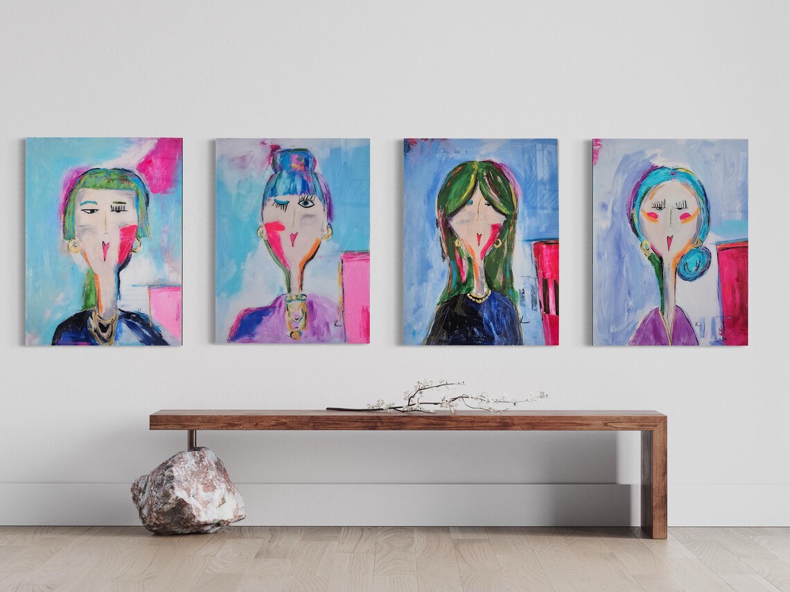 Abstract Lady Portrait | Abstract Face Painting | Acrylic Plexi Wall ...