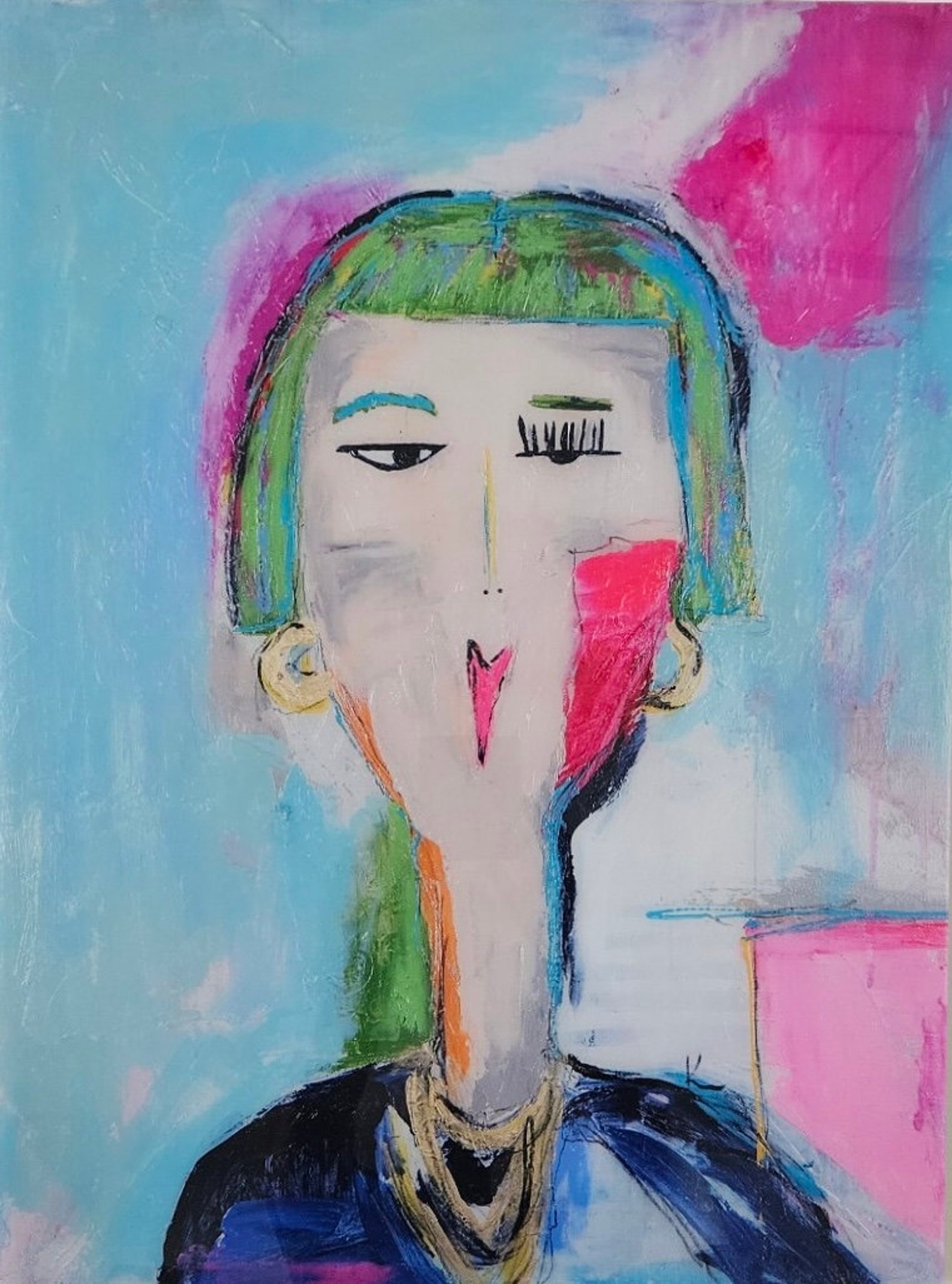 Abstract Lady Portrait | Abstract Face Painting | Acrylic Plexi Wall ...