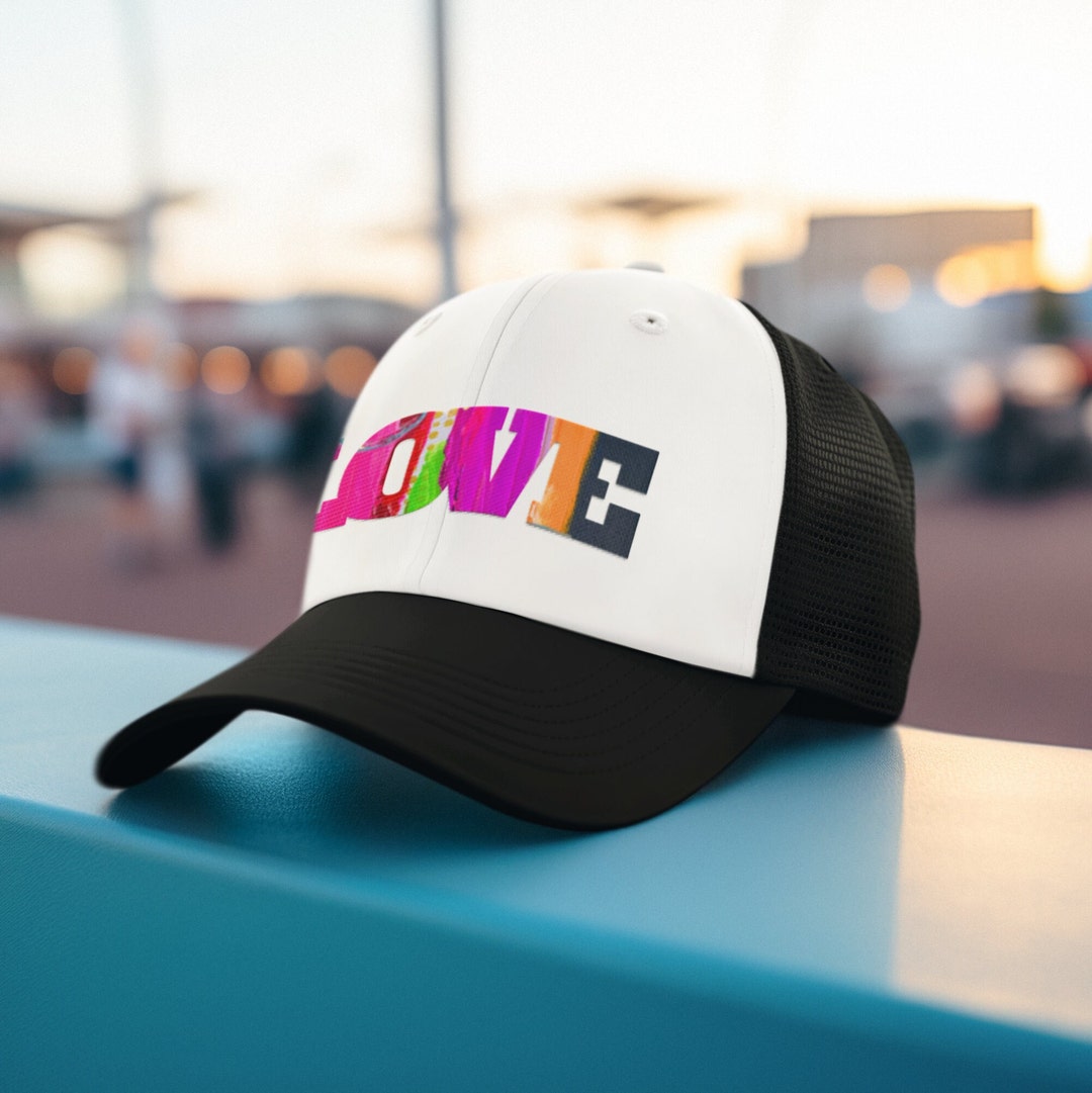 Love Trucker Hat Womens Trucker Hat Heart Trucker Hat Ponytail Hat Snap ...